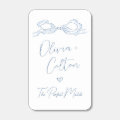 Elegant Dusty Blue Hand Drawn Bow Wedding Matchboxes | Zazzle
