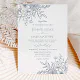 Elegant Dusty Blue Line Art Floral Wedding Invitation | Zazzle