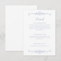 Elegant Dusty Blue Line Art Wedding Details Enclosure Card | Zazzle