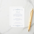Elegant Dusty Blue Line Art Wedding Details Enclosure Card | Zazzle