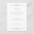 Elegant Dusty Blue Line Art Wedding Details Enclosure Card | Zazzle