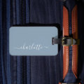 Elegant Dusty Blue Script Name Personalized Luggage Tag | Zazzle