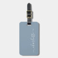 Elegant Dusty Blue Script Name Personalized Luggage Tag | Zazzle