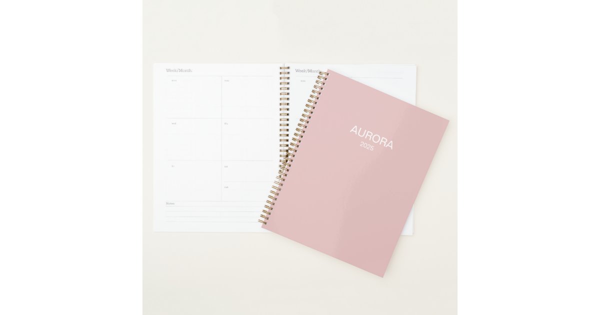 Elegant Dusty Blush Personalized Name - Planner | Zazzle