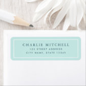 Elegant dusty light aqua blue return address label | Zazzle