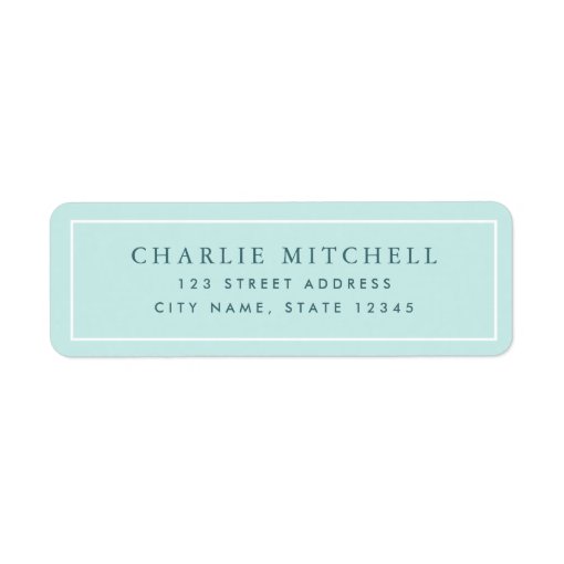 Elegant dusty light aqua blue return address label | Zazzle