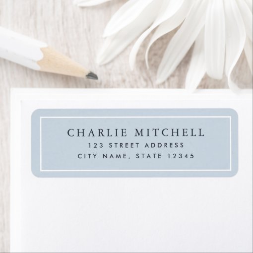 Elegant dusty light blue return address label | Zazzle