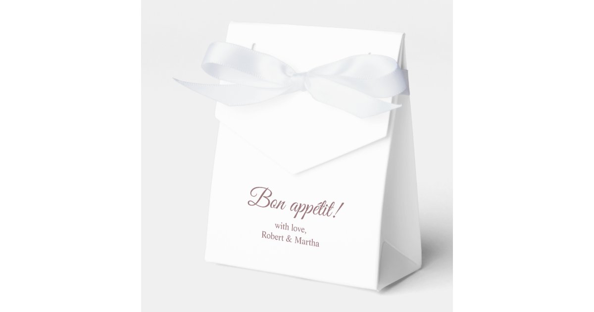 Elegant Dusty Rose Bon Appetit Wedding Favor Boxes | Zazzle