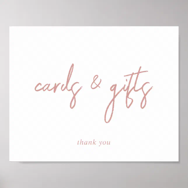 Elegant Dusty Rose Cards and Gifts Sign | Zazzle