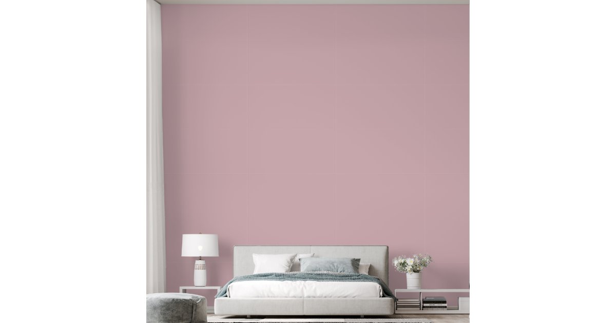 Elegant Dusty Rose Pink Plain Solid Color Bedroom Wallpaper | Zazzle