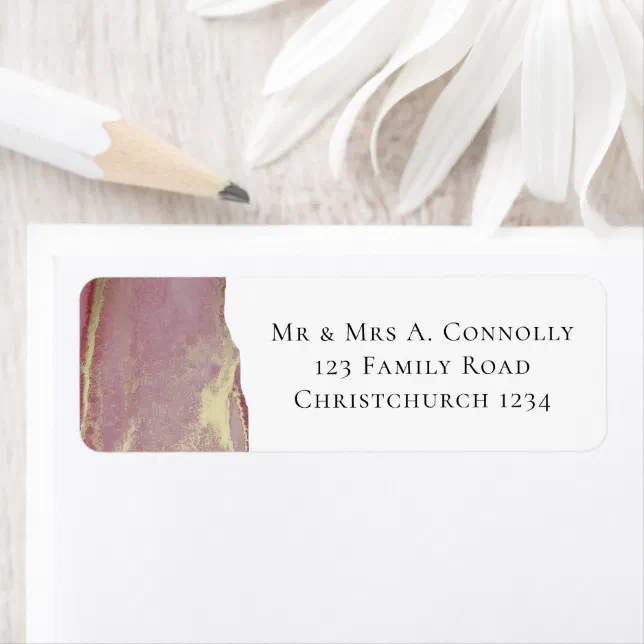 Elegant Dusty Viva Magenta Return Address Label | Zazzle