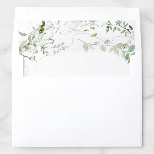 Elegant Earthy Greenery Envelope Liner | Zazzle