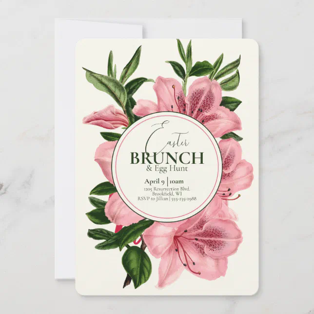 Elegant Easter Brunch & Egg Hunt Lily Invitation | Zazzle