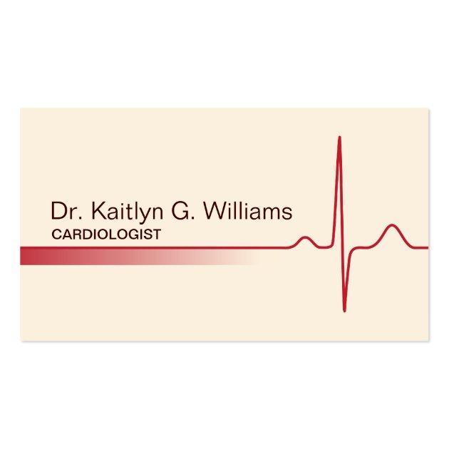 Elegant ECG wave cardiologist business card