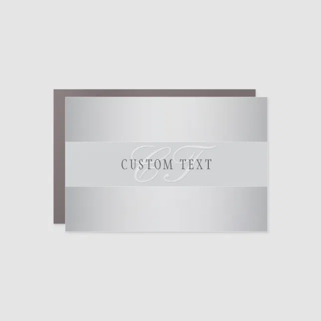 Elegant Editable Monogram Script Writing | Grey Car Magnet | Zazzle