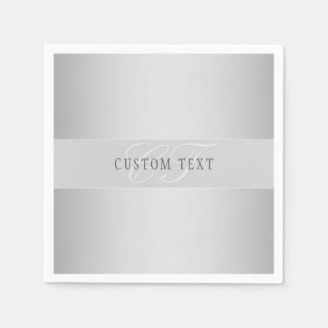 Elegant Editable Monogram Script Writing | Grey Napkins | Zazzle