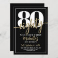 Elegant Eighty Gold 80th Birthday Party Invitation | Zazzle