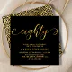 Elegant Eighty Gold Script Black 80th Birthday Invitation | Zazzle