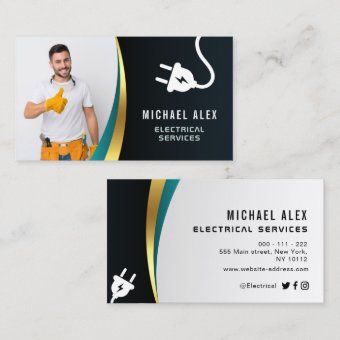 elegant electrician business card | Zazzle