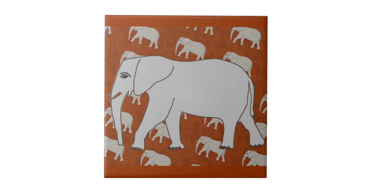 Elegant Elephant Ceramic Tile | Zazzle
