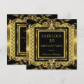 Elegant Elite Formal Gold Birthday Party Black Invitation | Zazzle