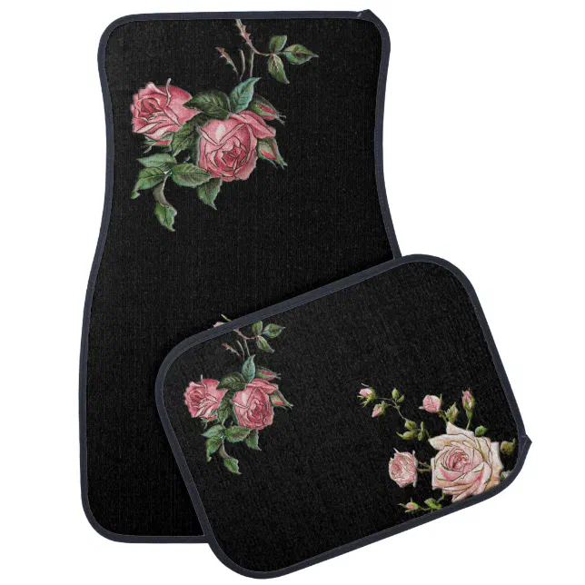 Elegant Embossed Pink Roses Car Mat | Zazzle