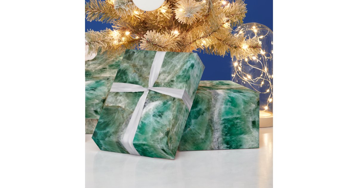 Elegant Emerald Crystal Wrapping Paper | Zazzle