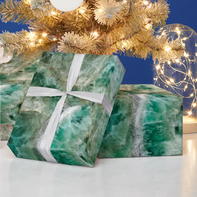 Elegant Emerald Crystal Wrapping Paper | Zazzle