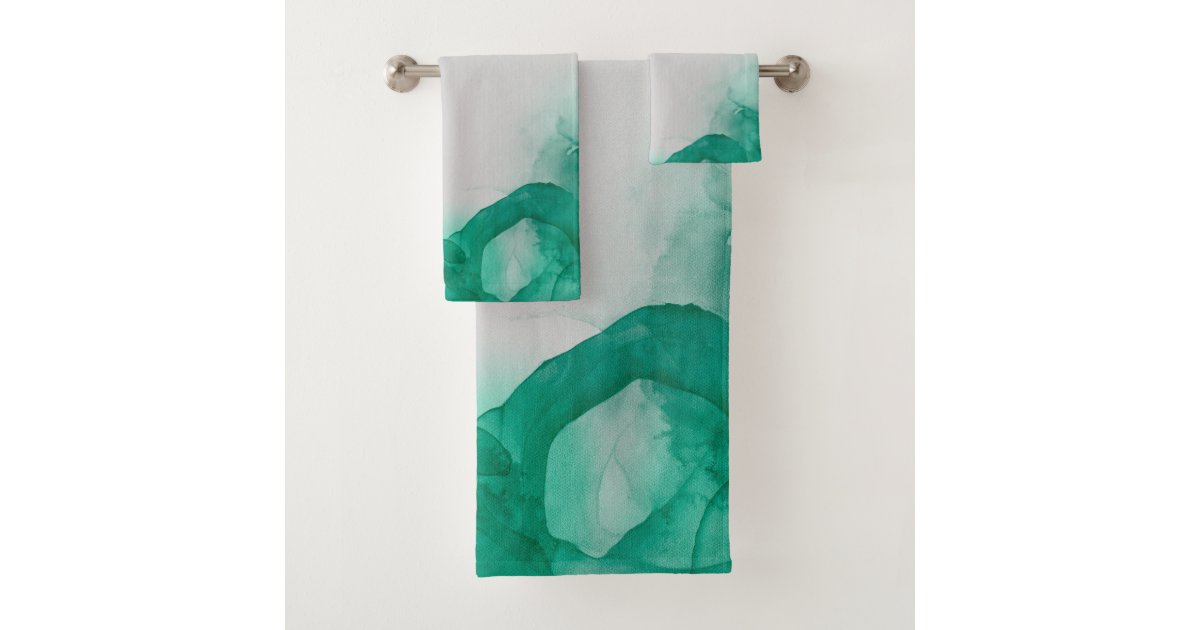 Elegant Emerald Green Bath Towel Set | Zazzle
