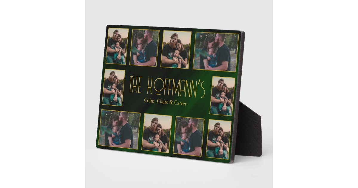 Elegant Emerald Green Gold Frames 10 Family Photo | Zazzle