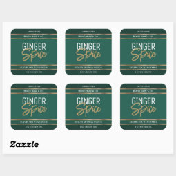 Elegant Emerald Green Gold Glitter Modern Candle Square Sticker | Zazzle