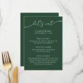 Elegant Emerald Green Modern Script Wedding Menu | Zazzle
