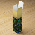 Elegant Emerald Green Royal Blue and Gold Peacock Wine Gift Box | Zazzle