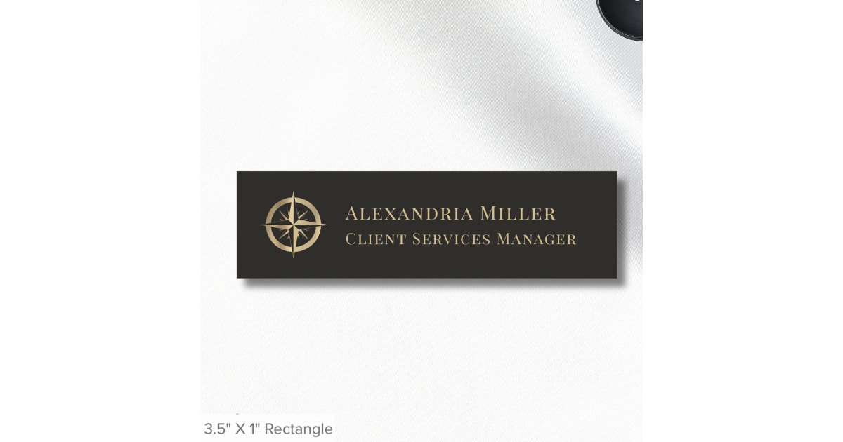 Elegant Employee Name Tags with Logo | Zazzle