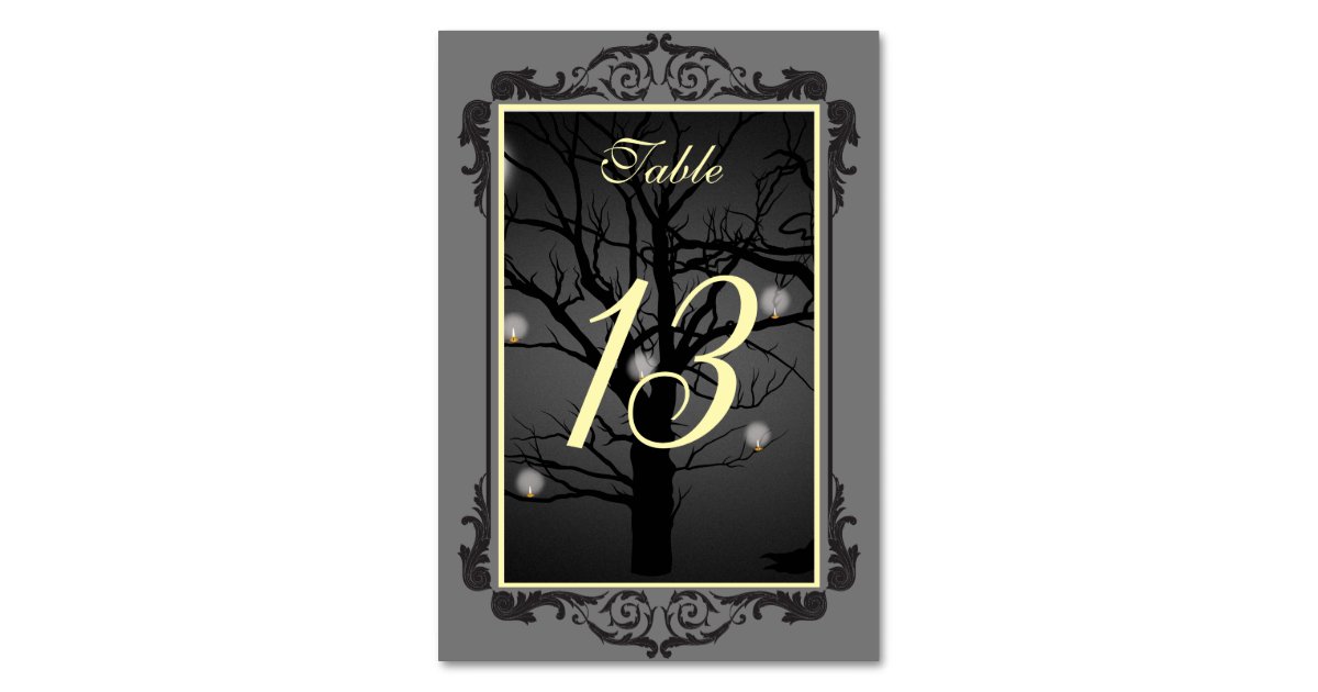 Elegant Enchanted Forest Gothic Flourish Frame Table Number | Zazzle