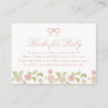 Elegant Enchanted Pink Floral Books for Baby Enclosure Card | Zazzle