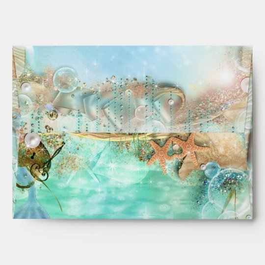 Elegant Enchanted Sea Beach Invitation Envelopes | Zazzle.com