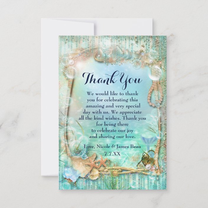 Elegant Enchanted Sea Beach Thank You Cards | Zazzle.com