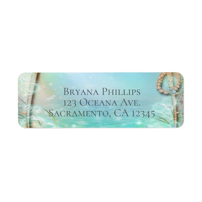 Elegant Enchanted Sea Pearls Beachy Beach Summer Label | Zazzle