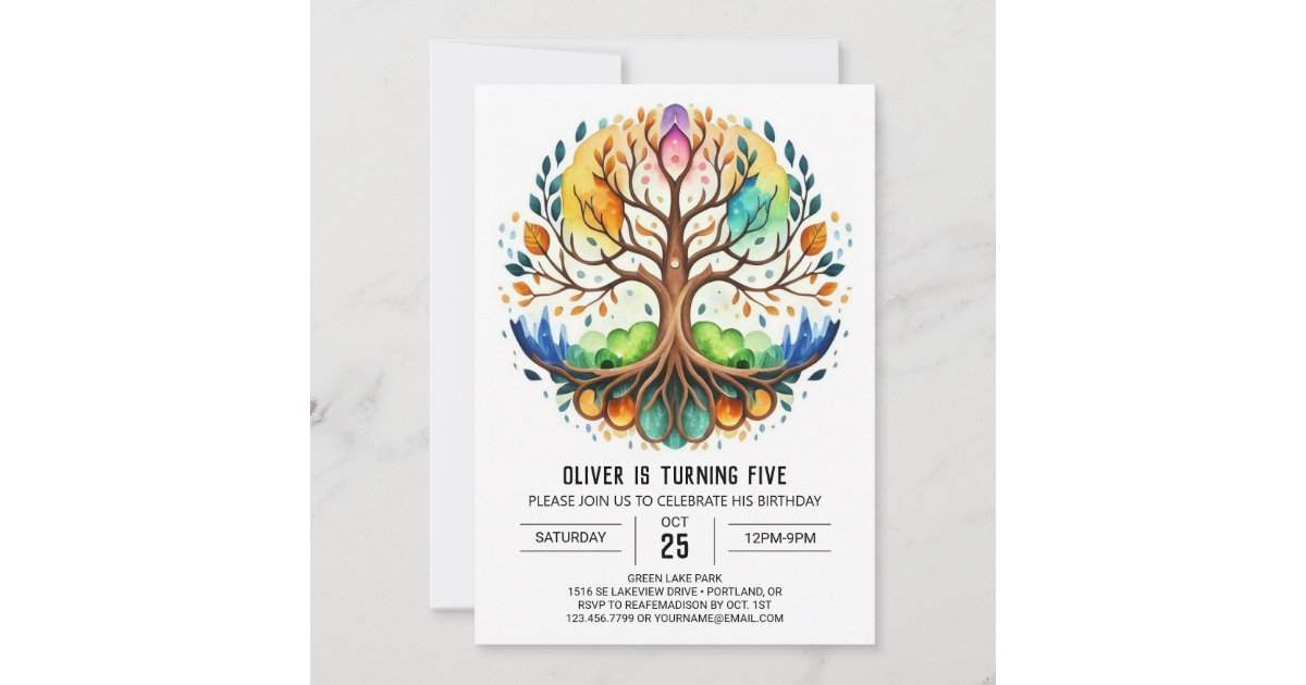Elegant Enchanted Tree of Life Birthday Invitation | Zazzle