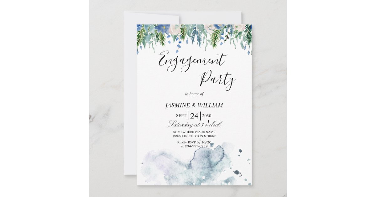 Elegant Engagement Party Invitation, Customizable Invitation | Zazzle