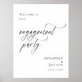 Elegant Engagement Party photo welcome Poster | Zazzle