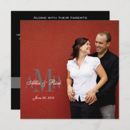 Elegant Engagement Photo Wedding Invitations Back | Zazzle
