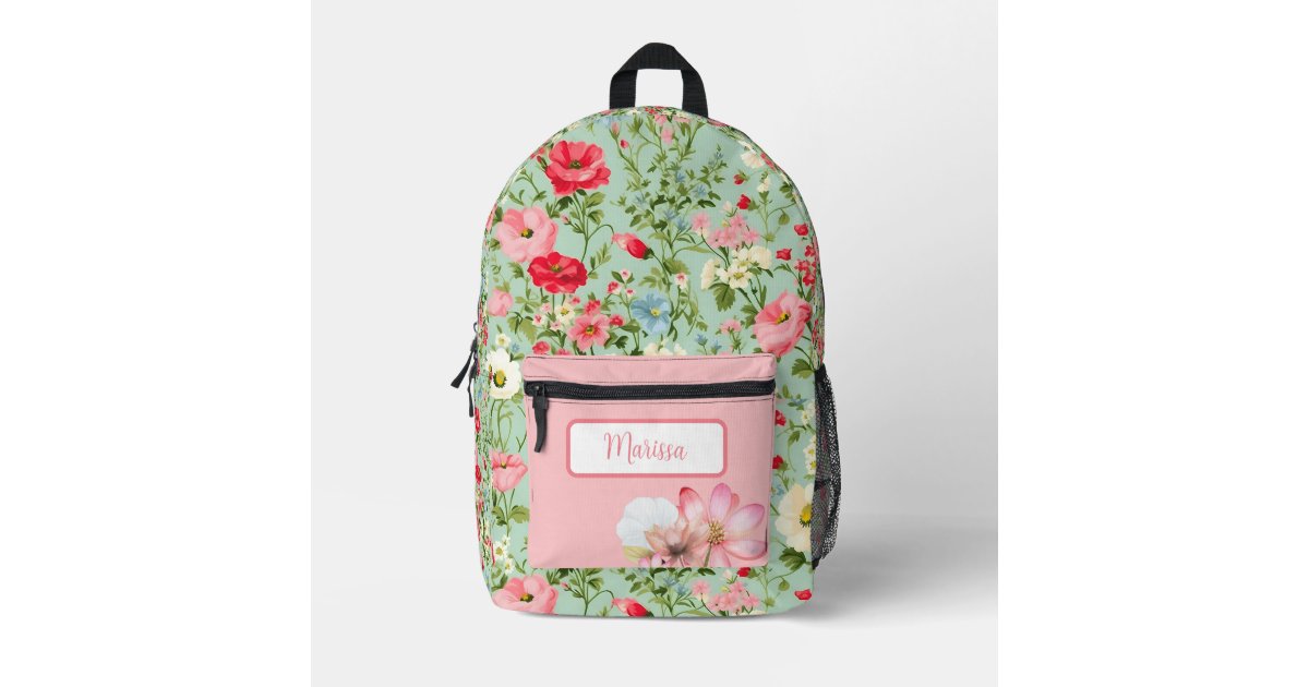 Elegant English Country Wildflower Personalized Printed Backpack | Zazzle