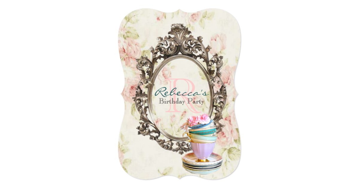 elegant english floral vintage birthday party invitation | Zazzle.com