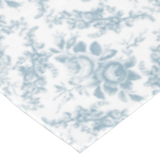 Elegant Engraved Blue and White Floral Toile Tablecloth | Zazzle