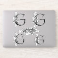 Elegant Engraved Floral Monogram Letter G Sticker | Zazzle