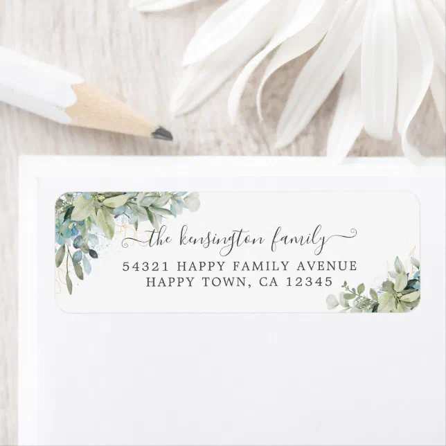 Elegant Eucalyptus Botanical Floral Label | Zazzle