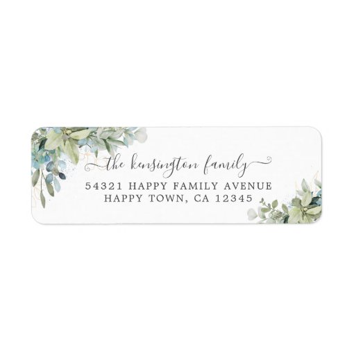Elegant Eucalyptus Botanical Floral Label | Zazzle
