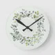 Elegant Eucalyptus Branch Botanical Dusty Green Round Clock | Zazzle